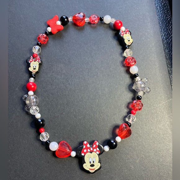 Disney | Accessories | Disney Minnie Mouse Beaded Red And Black ...